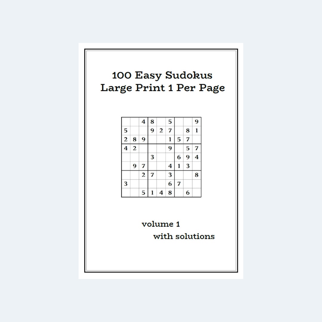 Sudoku Puzzles – 100 Easy-solve Sudoku Puzzles - Large Print One Per ...