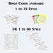 Printable UK Style 1-90 Colour Bingo Ticket Cards, 2 Cards per Page ...