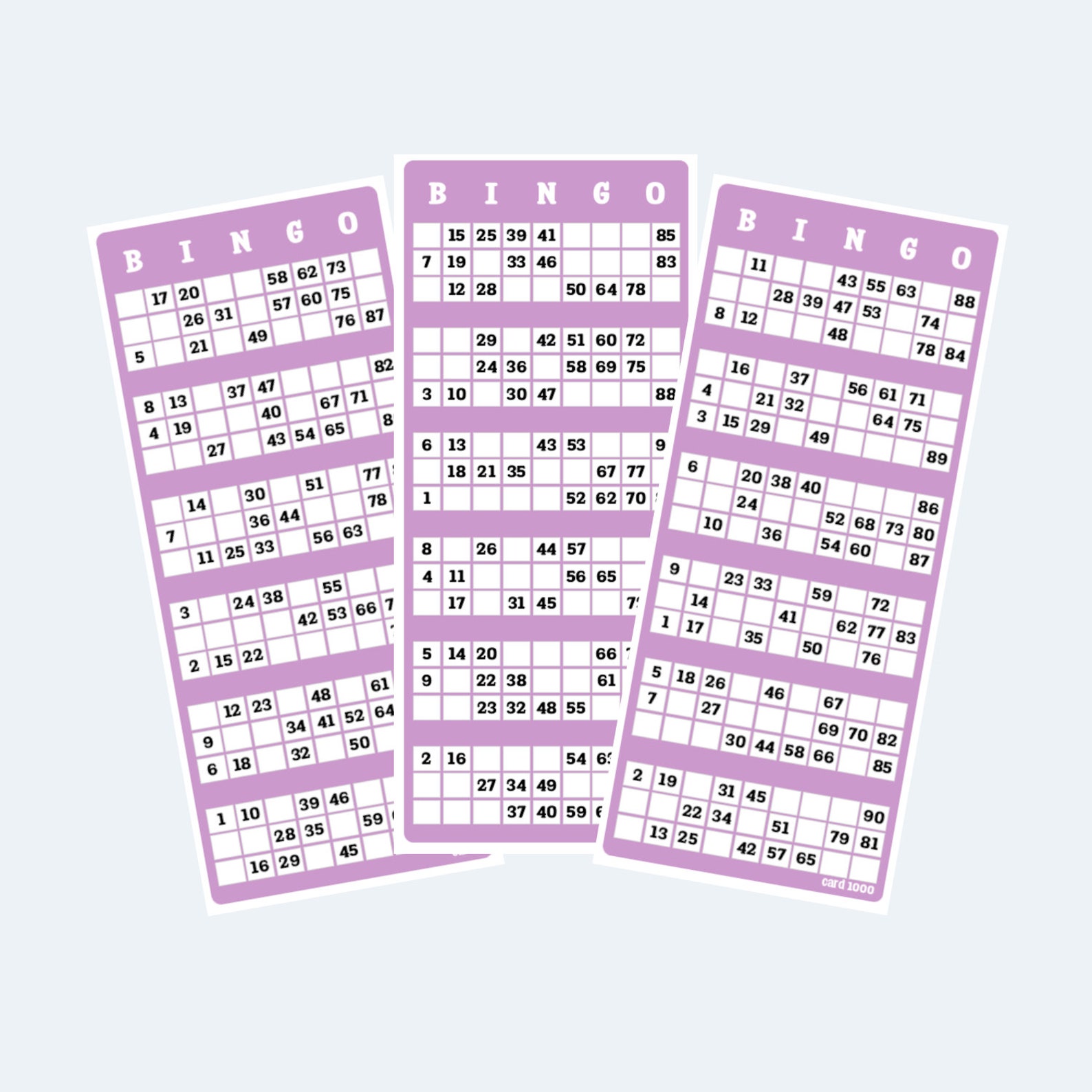 Printable Colour UK Style 1-90 Bingo Ticket Cards, 2 per Page - Etsy