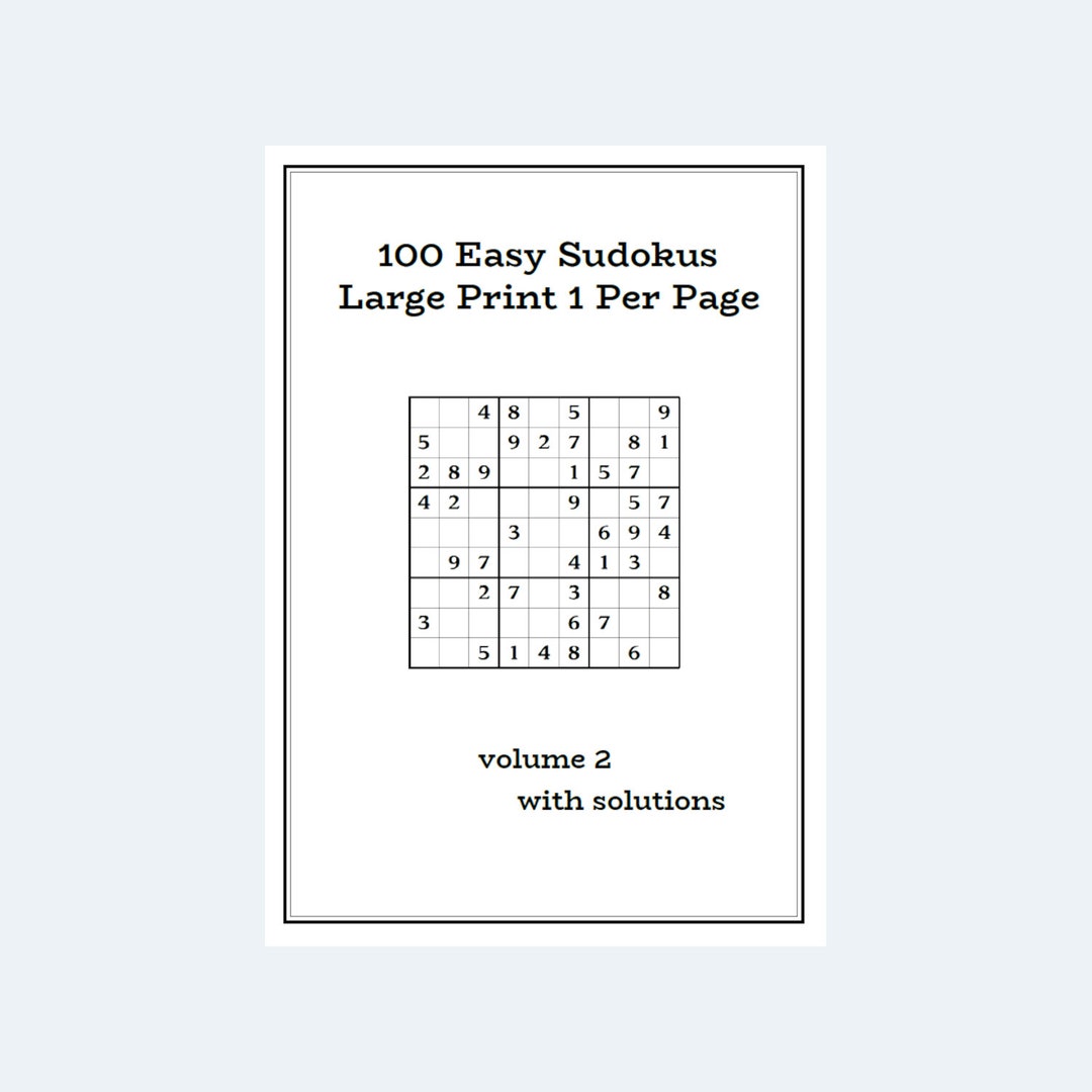 Sudoku Puzzles – 100 Easy-solve Sudoku Puzzles - Large Print One Per ...