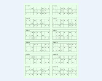 Tambola Ticket 33 Pages 12 Tickets per Page 400 Unique Tickets Housie ...