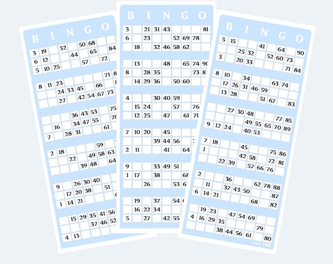 5000 Bingo Cards Jumbo Set of UK Style 1-90 Bingo Ticket Cards, 5000 ...