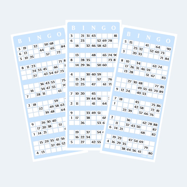 Bingo Cards – Printable UK Style 1 to 90 Bingo Cards – Downloadable ...