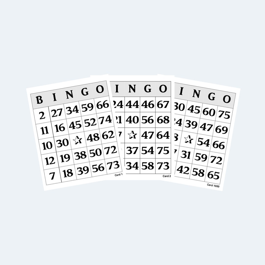 Printable Bingo Cards - 2 per Page – Large Print - Etsy