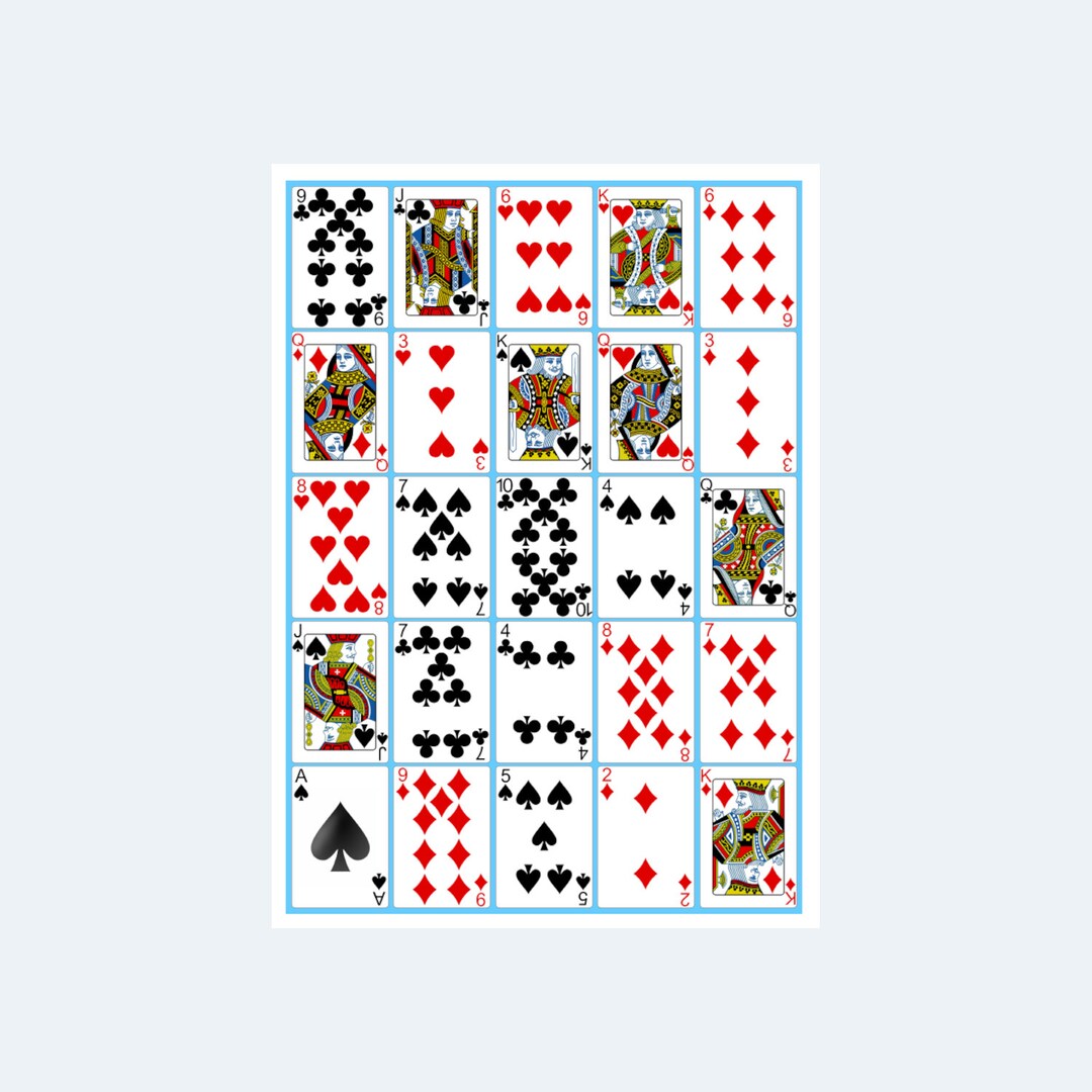 Poker Game Bingo Cards – 1000 Printable Poker Bingo Cards – Digital ...