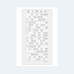 Printable Large Print Bingo Cards, UK Style 1-90, 1 Set per Page - Etsy