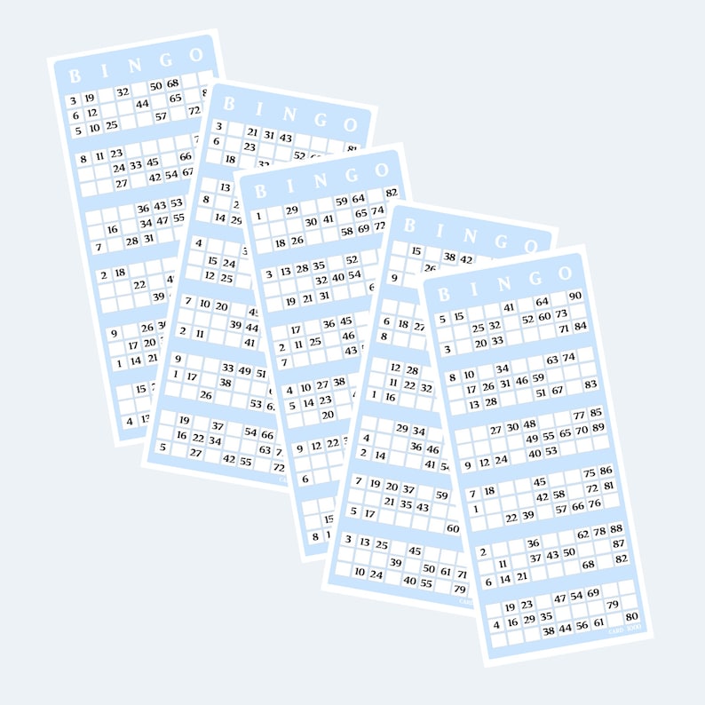 Bingo Cards – Printable UK Style 1 to 90 Bingo Cards – Downloadable ...