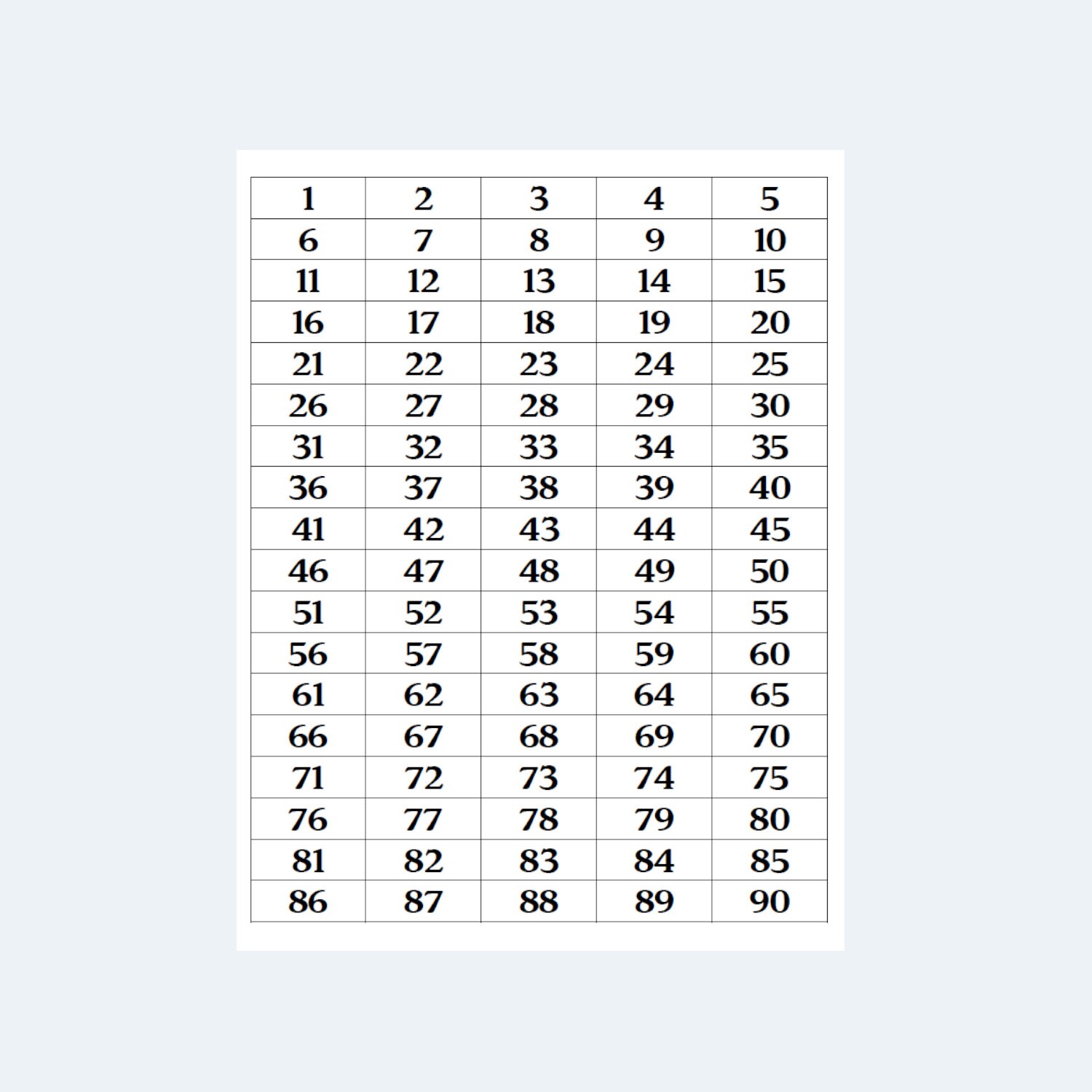 UK Style 1-90 Bingo Ticket Cards, 2 per Page – 1000 Cards / 500 Pages ...