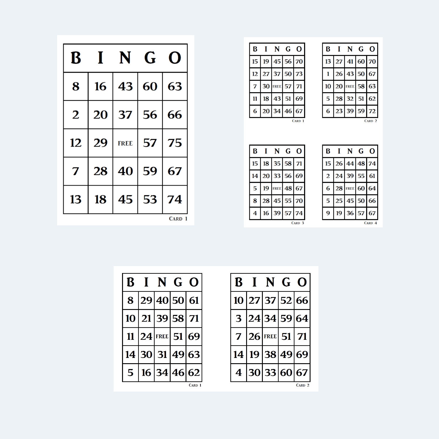 Bingo Cards – 3 Sets of 1000! - 1 to 75 Printable Bingo Bingo Cards – 3 Sets of 1000! - 1 to 75 Printable Bingo