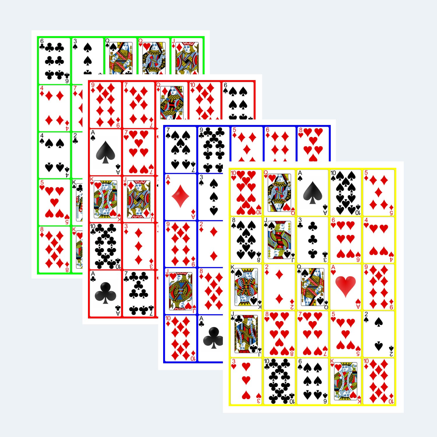 Poker Game Bingo Cards 1000 Printable Poker Bingo Cards Digital ...