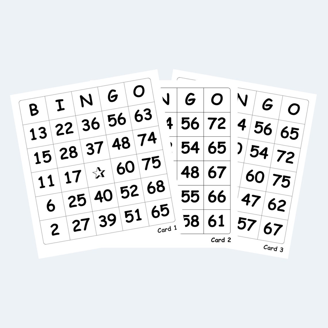 Printable Bingo Cards - Large (jumbo) Print 1 per Page – 1000 Pages ...