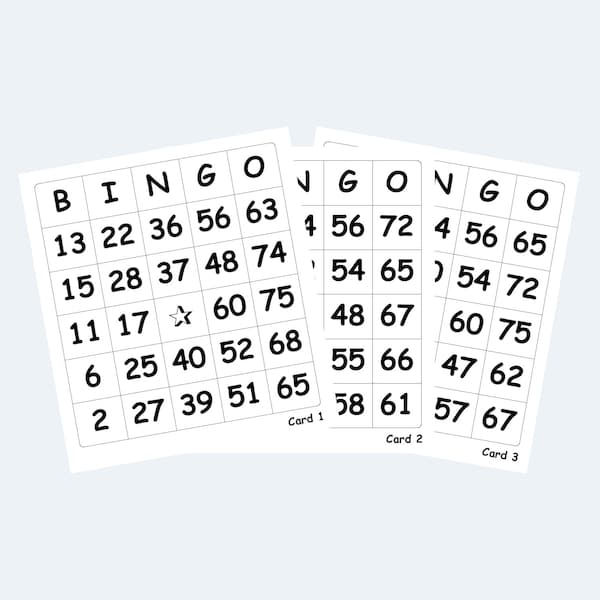 Free Large Printable Bingo Cards - Etsy