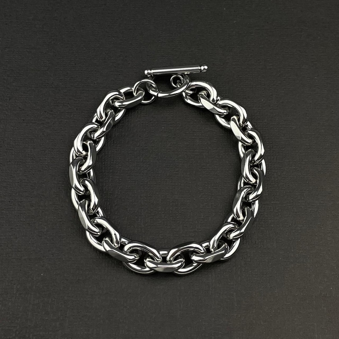 Stainless Steel Chain Bracelet for Men, Cable Link Chain Bracelet Men ...