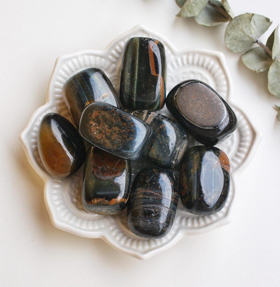 Tumbled Hawkeye Stone for Making Micro Macrame Jewelry, Energetic Stone ...