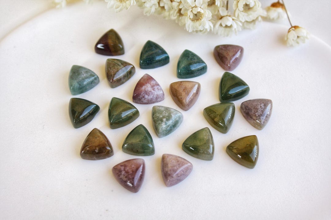 5 Mini Indian Agate Cabochon for Making Micro Macrame Jewelry, Small ...