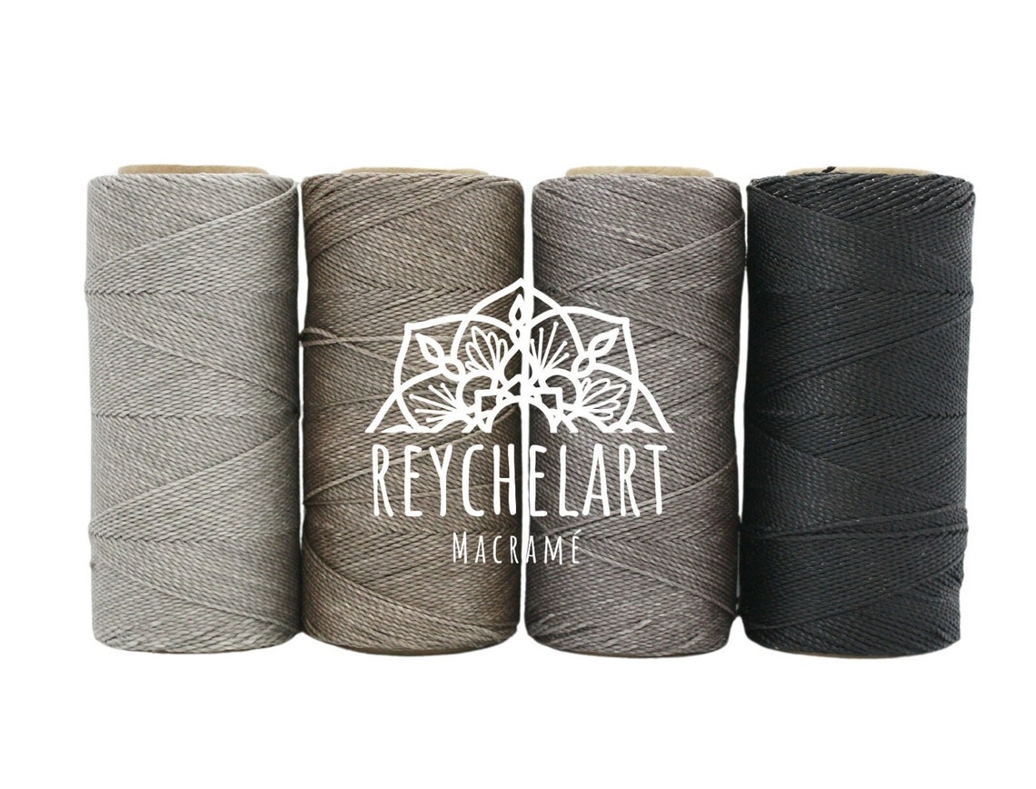 Gray Color Mix: Linhasita Waxed Thread 1mm, 4 Colors 20/10/5 Meters ...