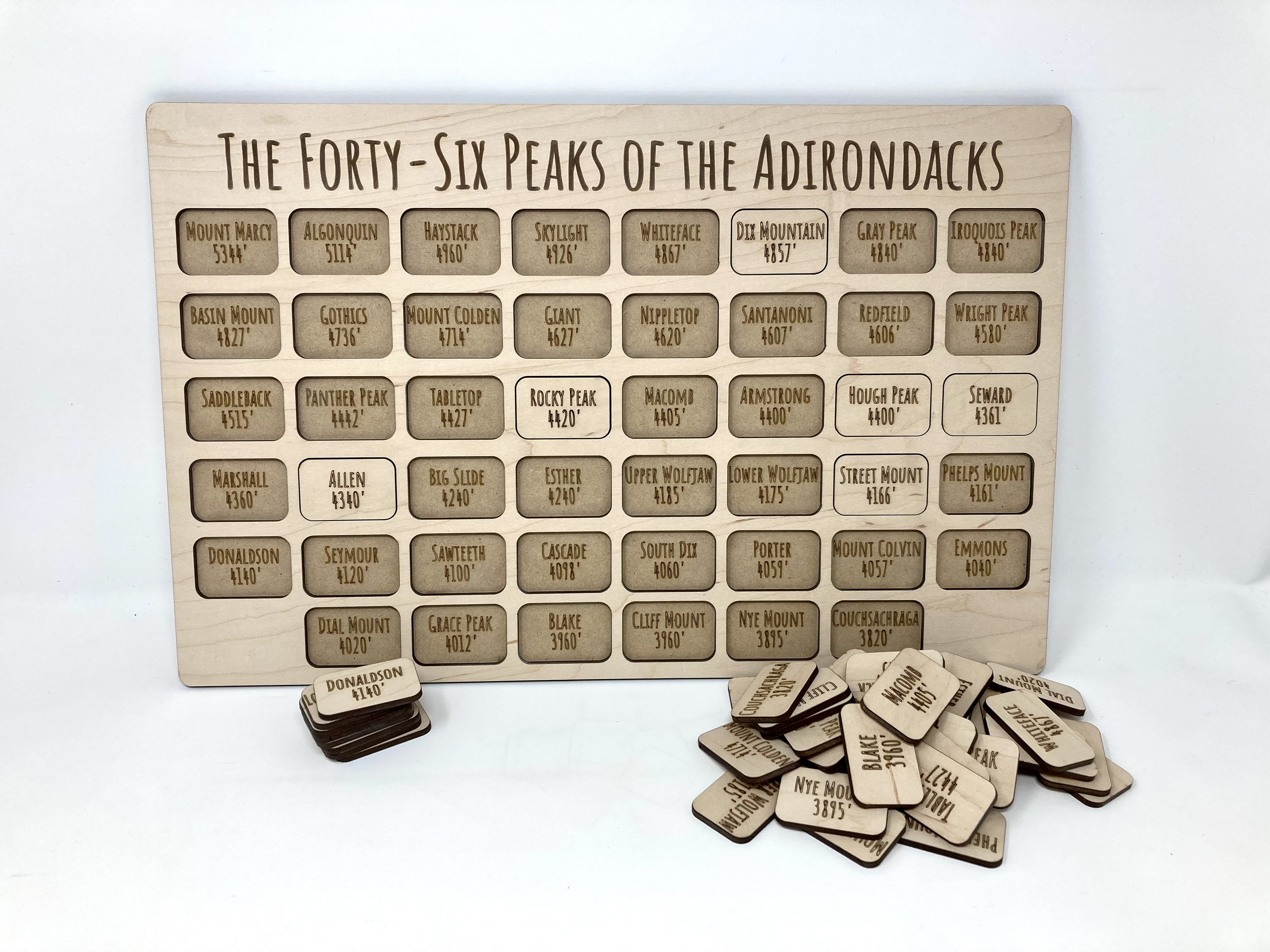 Adirondack 46er Club Mountain Peaks Hiking Tracker Board - Etsy