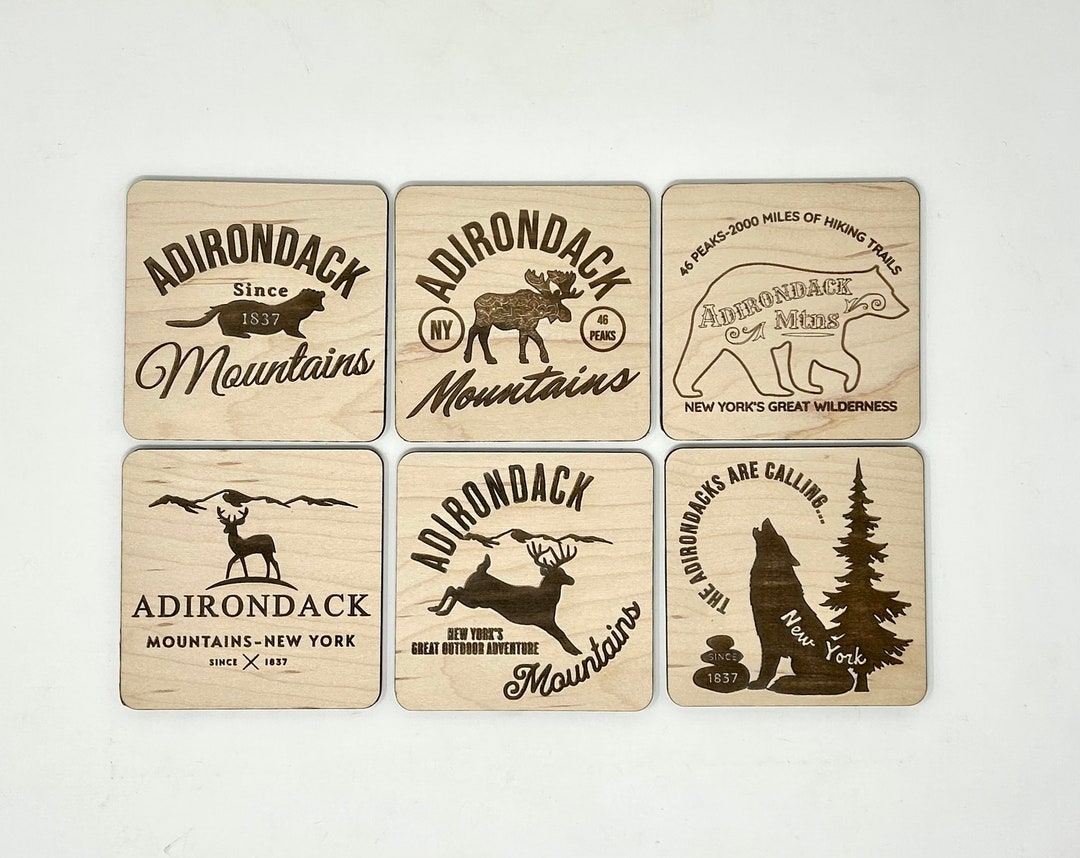 Adirondack Mountains Coasters | Adirondack Region Gifts | Adirondack ...