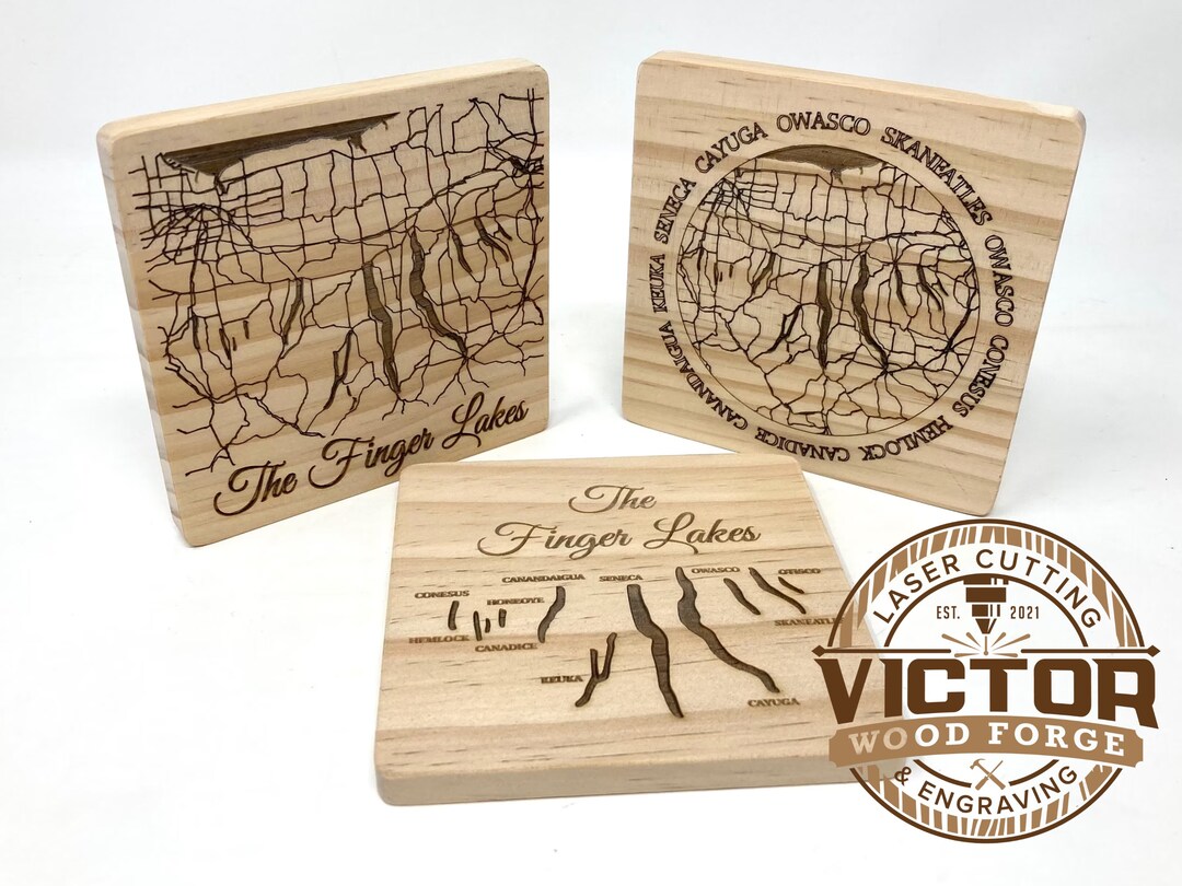 Finger Lakes Table Top Coasters Finger Lakes Region Gifts - Etsy