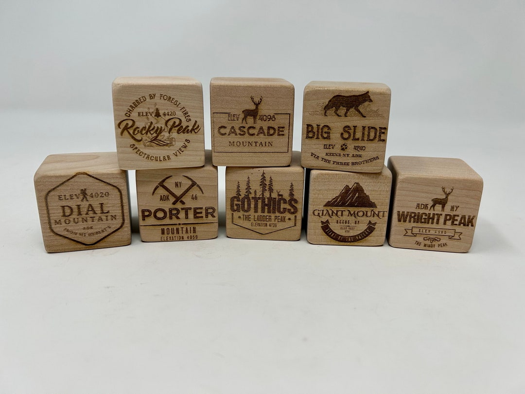 Adirondack Mountains 46 Peaks Laser Engraved Building Block Trackers ...