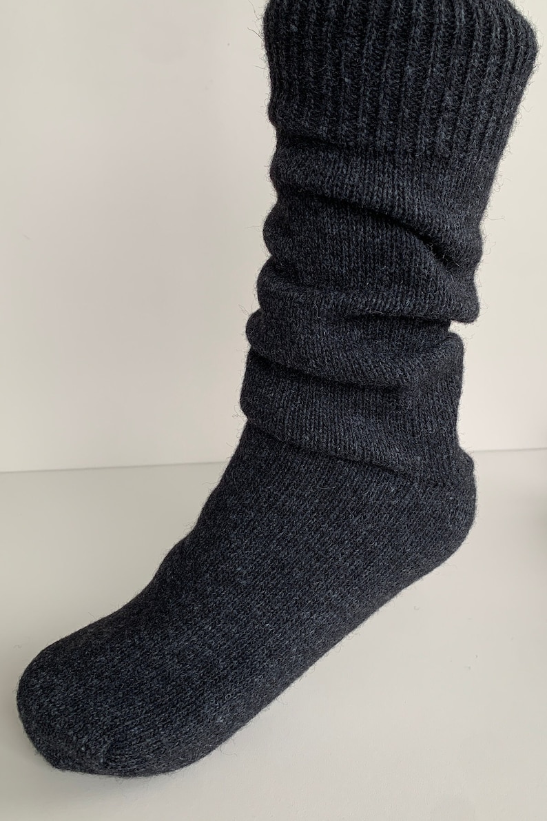 100% Pure Wool Socks Thick Boots Wellies Warm Soft Comfy Anthracite ...