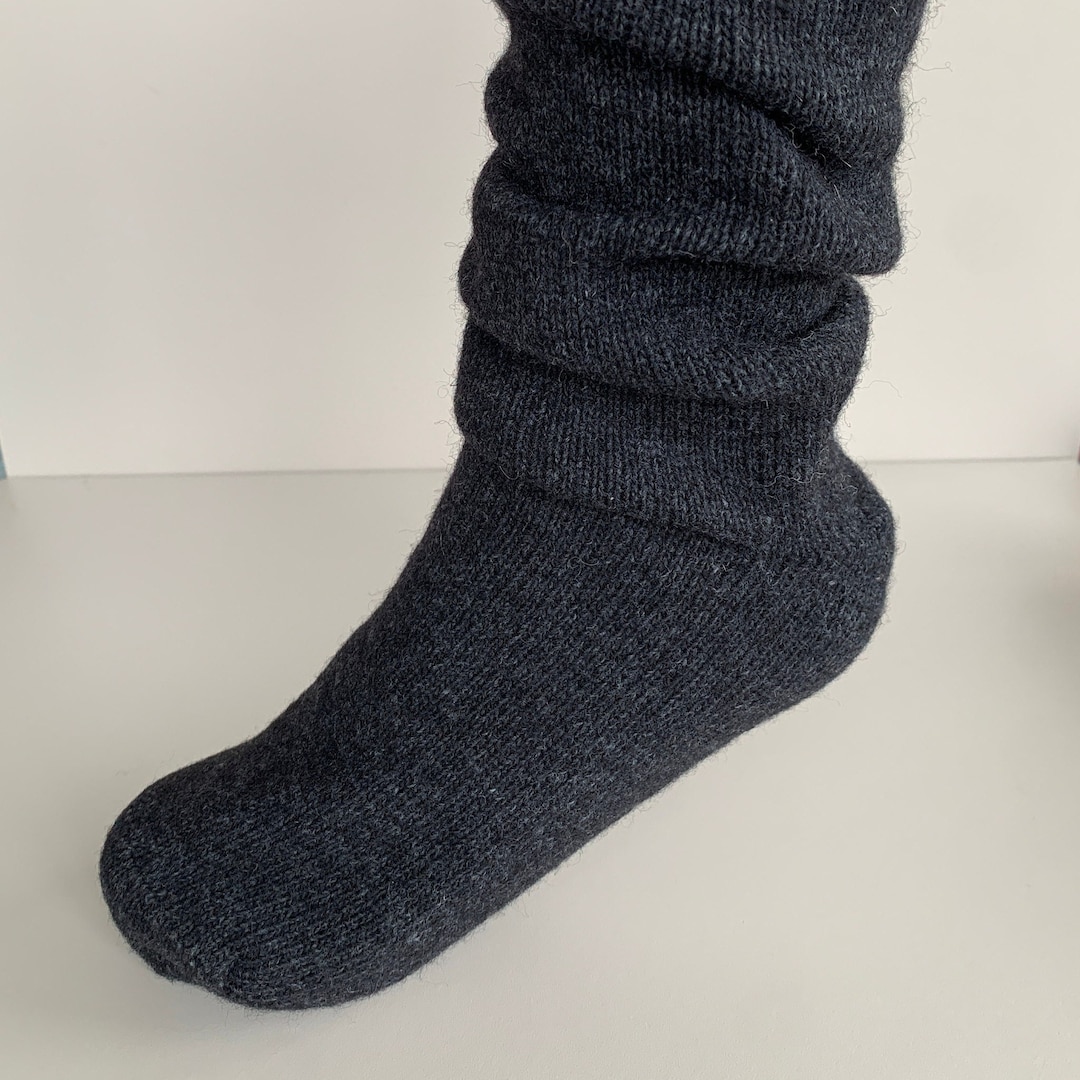 100% Pure Wool Socks Thick Boots Wellies Warm Soft Comfy Anthracite ...