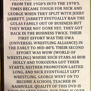 Nick Gulas WOW World of Wrestling Volume 1 Dvd - Etsy