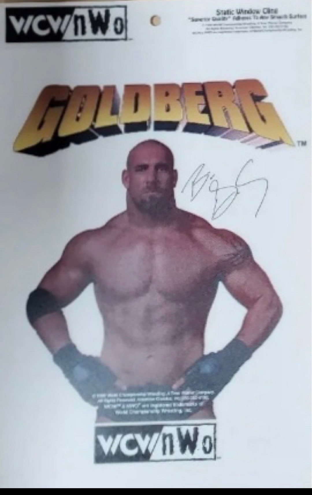 Vintage 1998 WCW Bill Goldberg Window Cling Brand New - Etsy