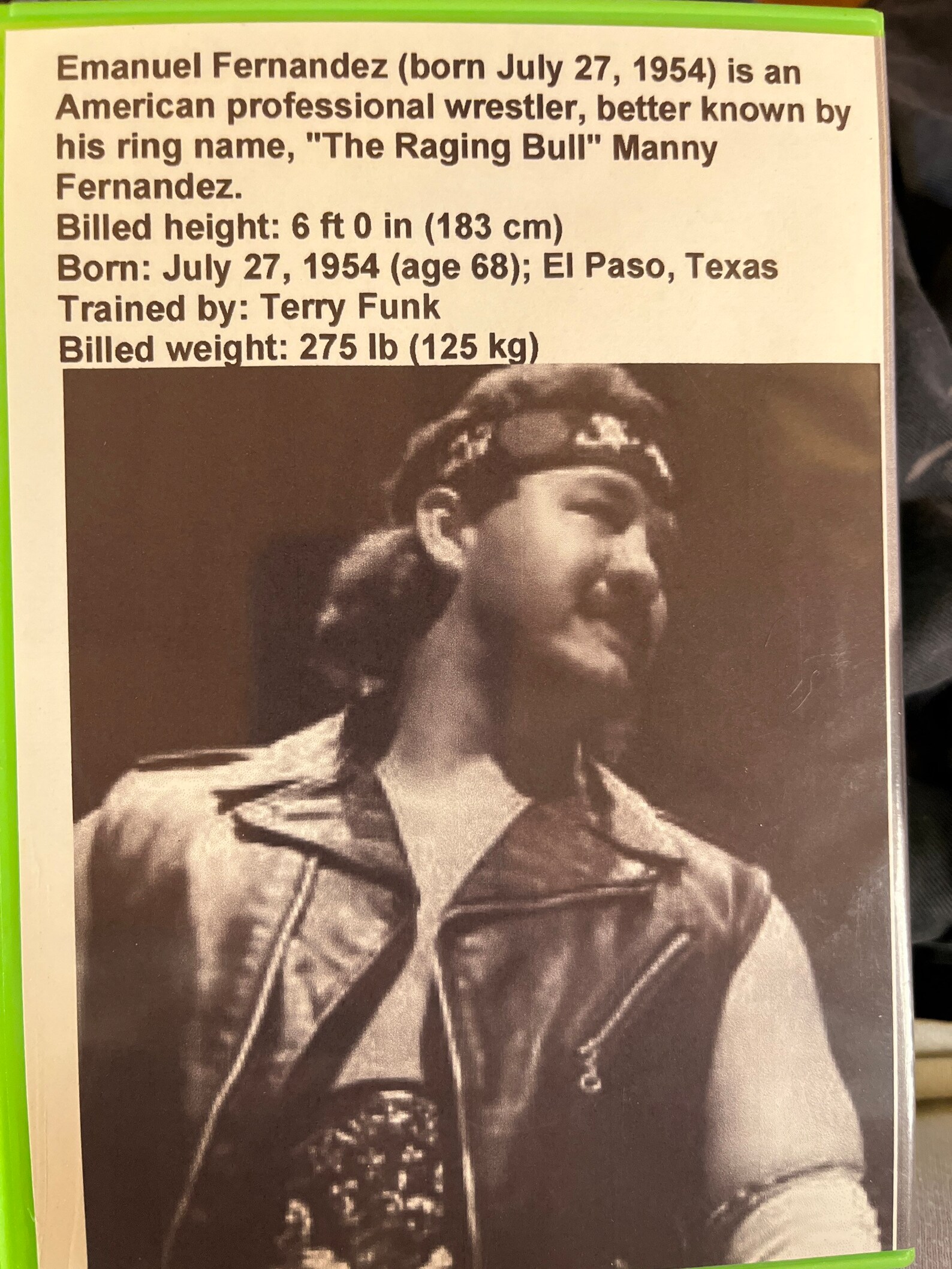 Legends of the Ring: the Raging Bull Manny Fernandez Wrestling - Etsy