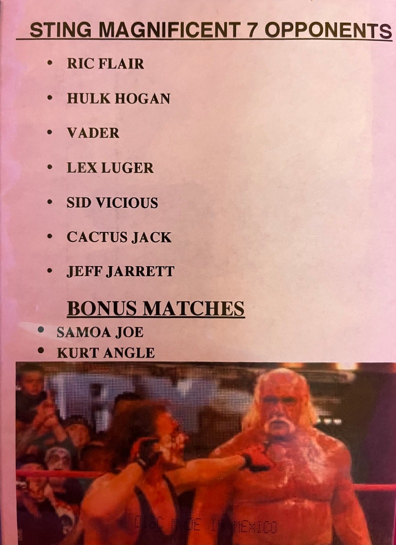 Sting Magnificent 7 Opponents Wrestling Dvd - Etsy