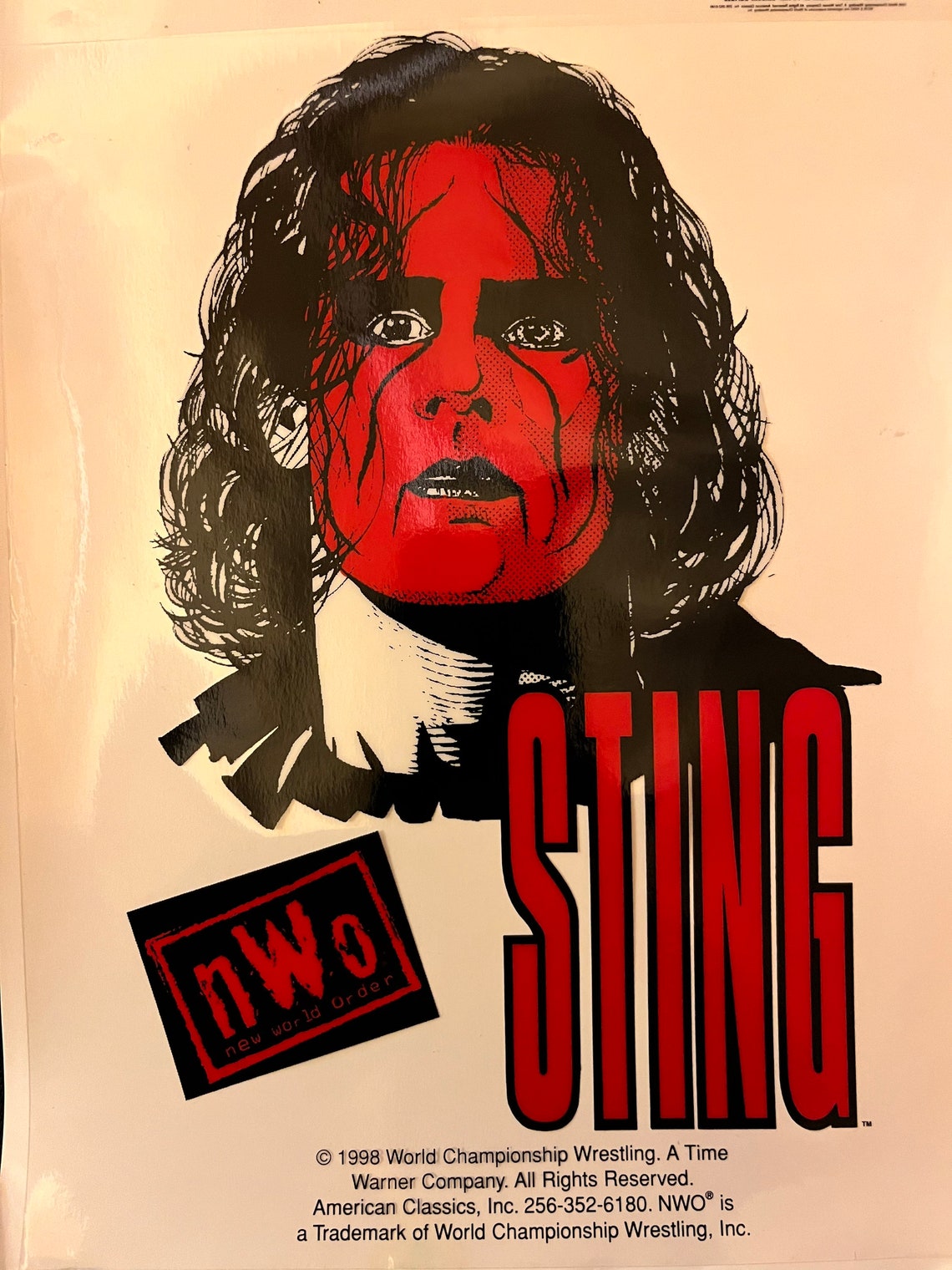 Vintage 1998 WCW Sting Static Window Cling Brand New - Etsy
