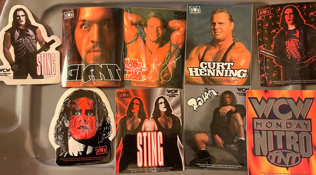 Lot of 9 WCW Wrestling Stickers Brand New - Etsy