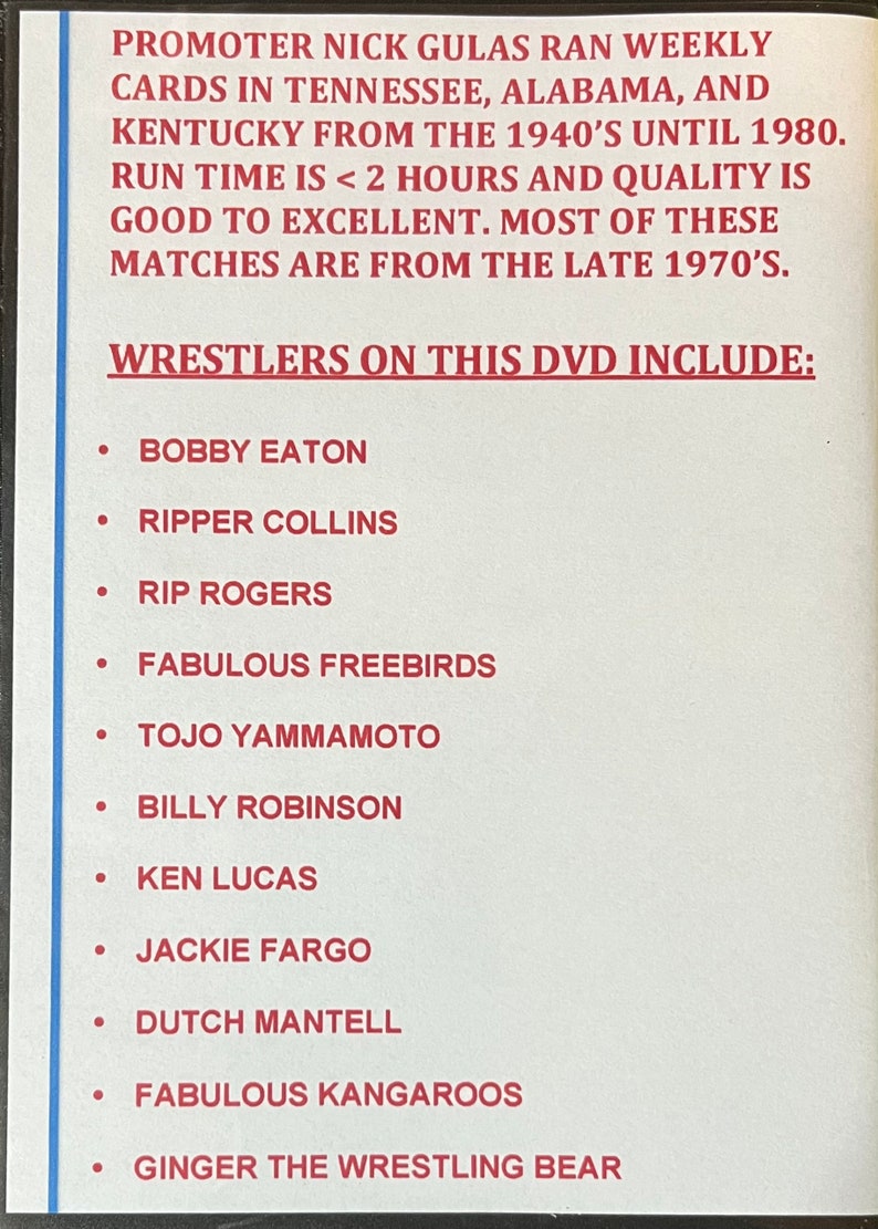 NWA Nick Gulas Championship Wrestling Volume 11 DVD - Etsy