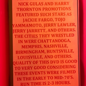 Best of NWA Nick Gulas Championship Wrestling Volume 5 Dvd FREE ...