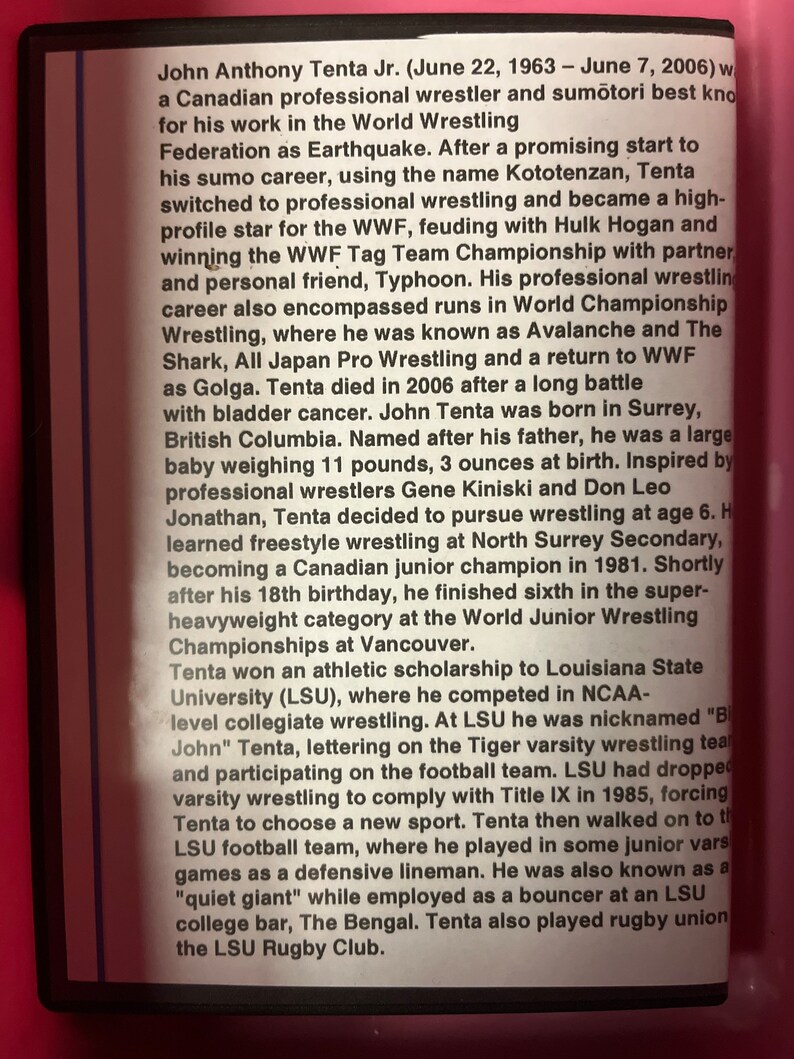 Best of John Tenta Wrestling Dvd - Etsy