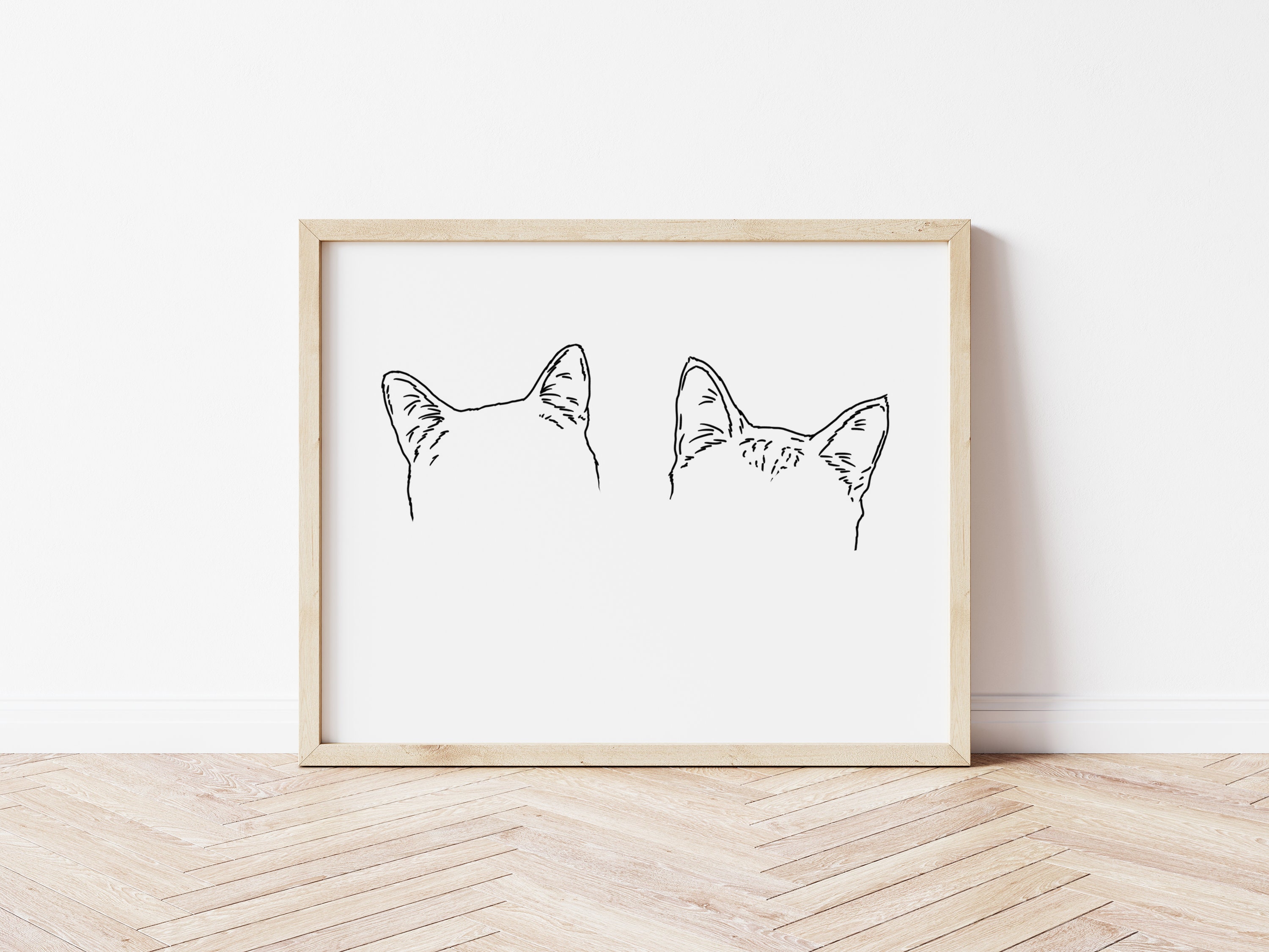 Pet Ears Line Art Custom Digital Drawing Pet Ear Outline - Etsy
