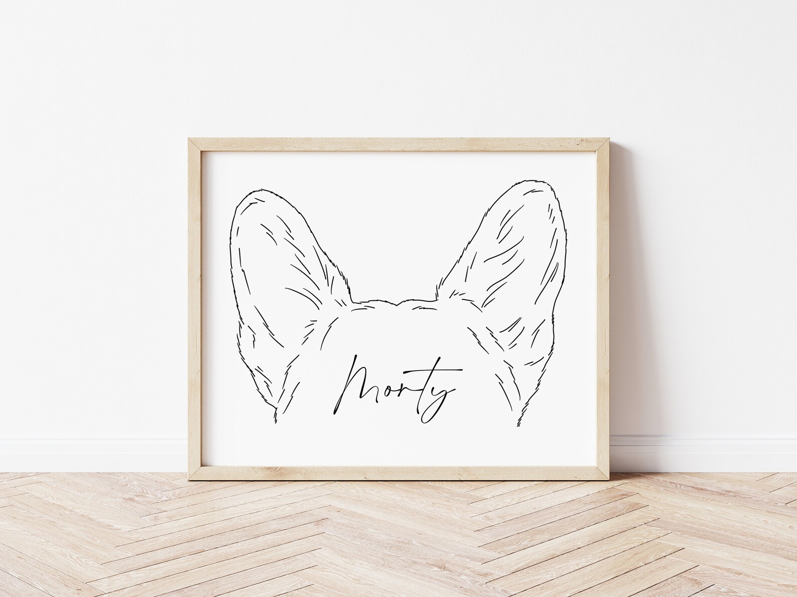 Pet Ears Line Art Custom Digital Drawing Pet Ear Outline - Etsy