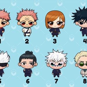 JJK Anime Chibi Acrylic Charms | Jujutsu Kaisen - Etsy