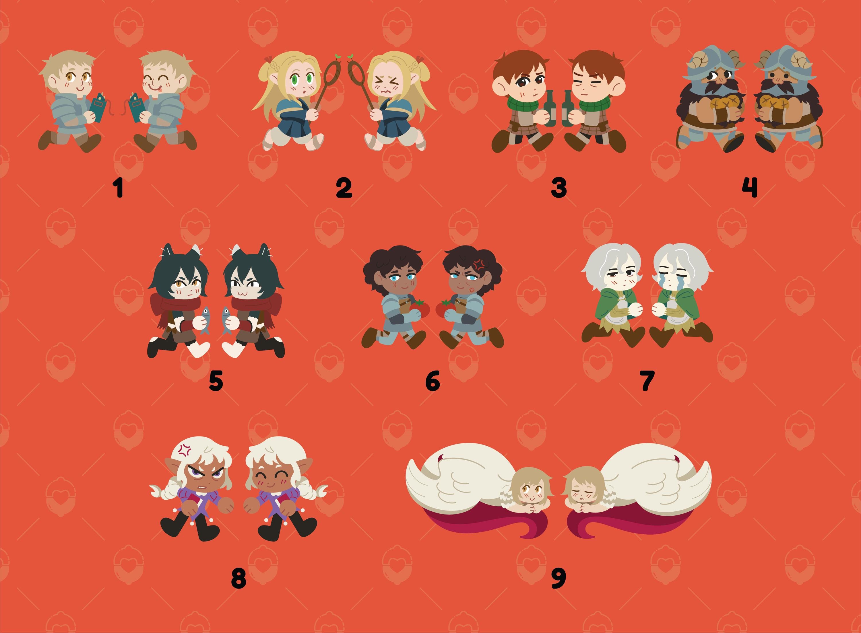 Dunmeshi Double Sided Charms | Delicious in Dungeon - Etsy