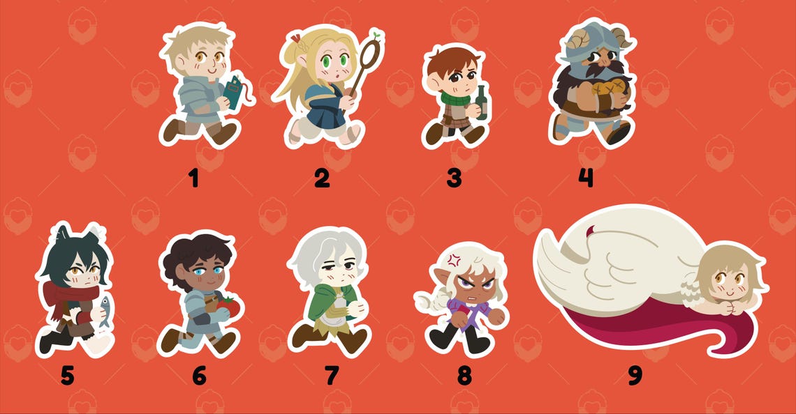 Dunmeshi Stickers | Delicious in Dungeon - Etsy