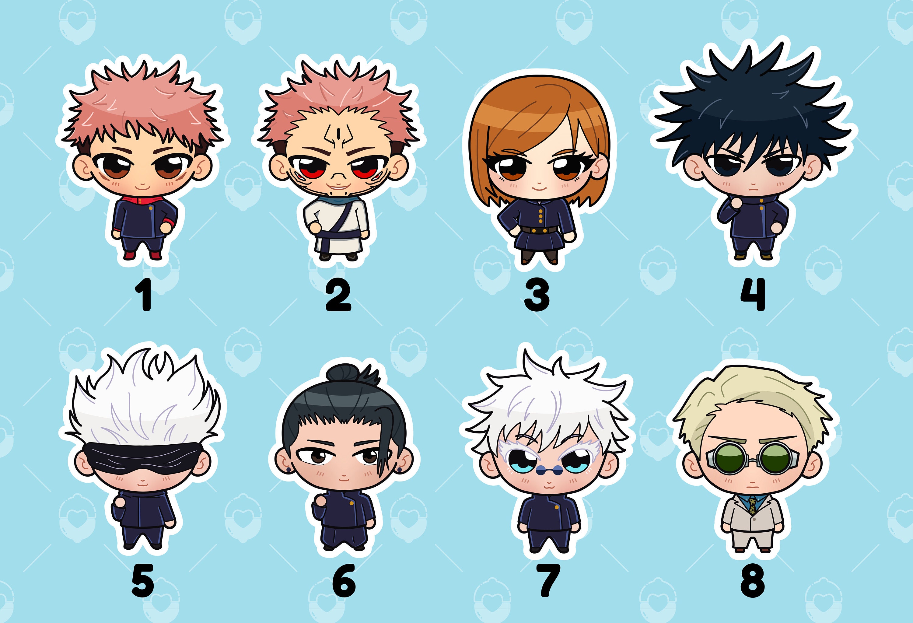 JJK Anime Chibi Stickers - Etsy
