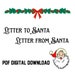 Letter to Santa Digital Download, Christmas Printable, Christas Pdf ...