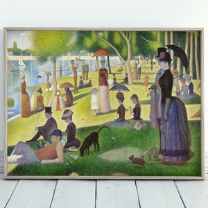 Georges Seurat Sunday Park Landscape Painting Famous Printable Art ...