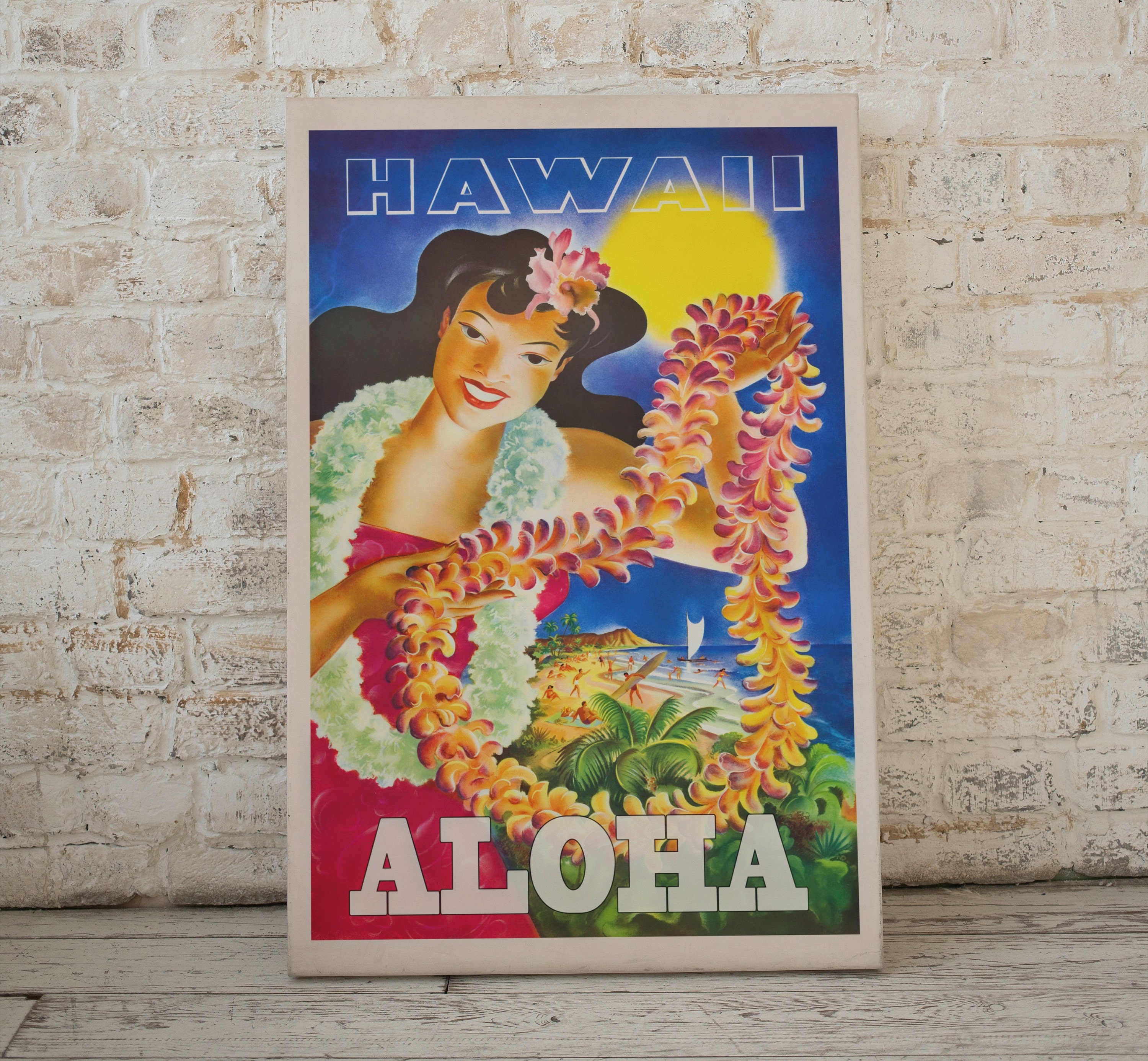 Hawaii Travel Poster Retro Hawaii Print Vintage Hawaii - Etsy