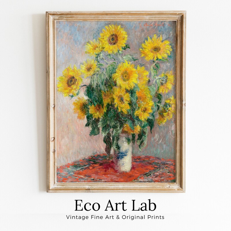 Claude Monet Sunflowers - Etsy