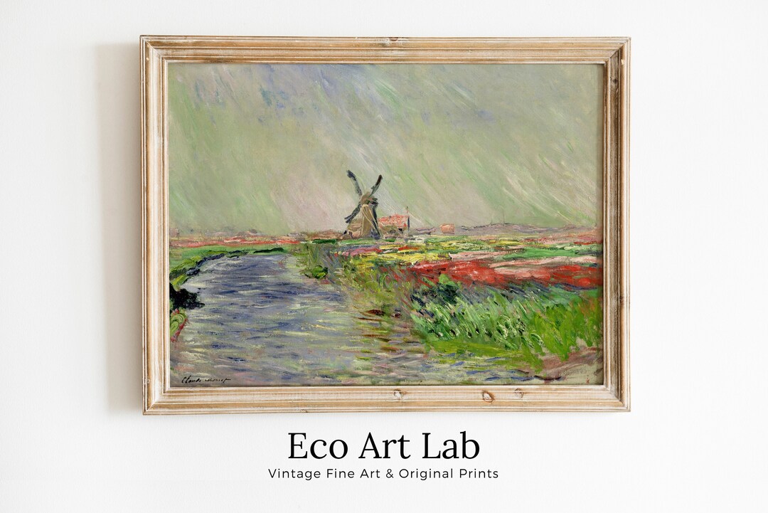 Claude Monet Tulip Field in Holland Famous Monet Painting. Instant ...