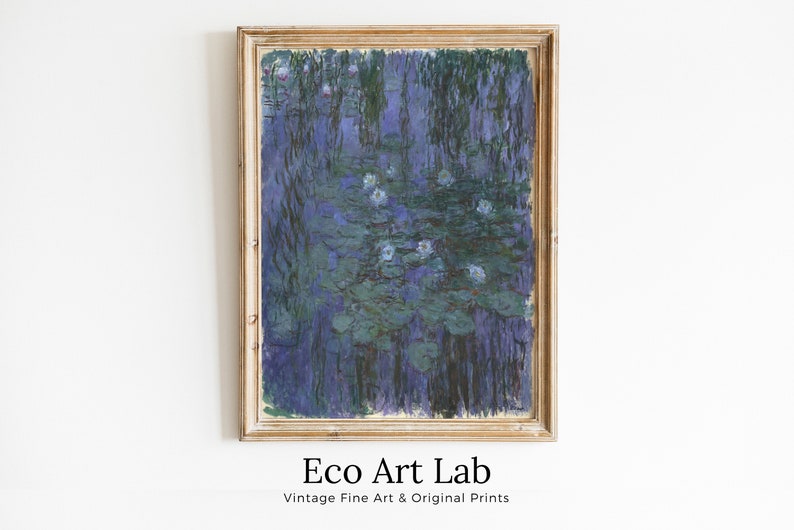 Claude Monet Blue Water Lilies Painting Famous Monet Art. - Etsy
