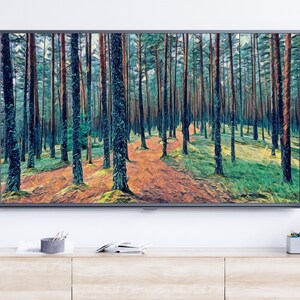 Estonian Forest Trees Frame TV Art. Nature Landscape Painting Samsung ...