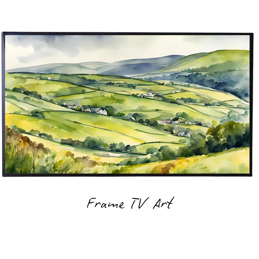 Countryside Art for Frame TV. Watercolor Decor for Samsung Frame TV ...