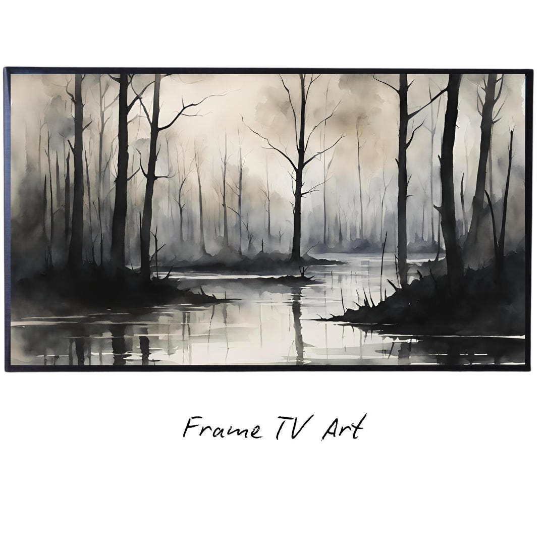 Swamp Landscape Art for Samsung Frame TV | Dark Watercolor Frame TV Art ...